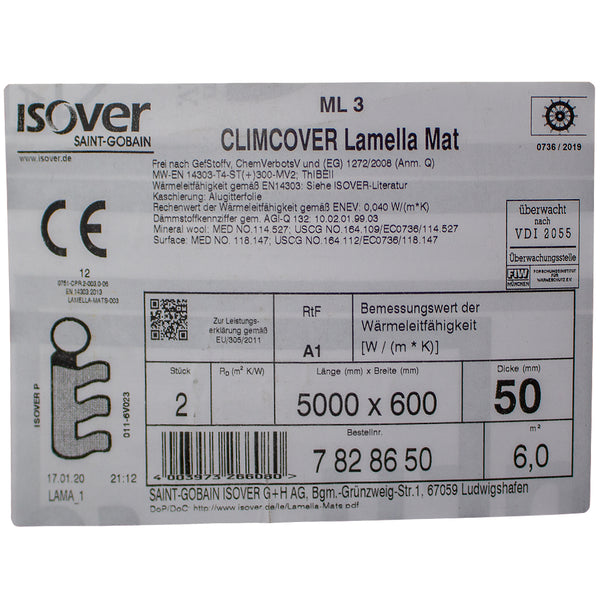 Isover ML3 | Alukaschierte Lamellenmatte bei Dämmstoffshop.com